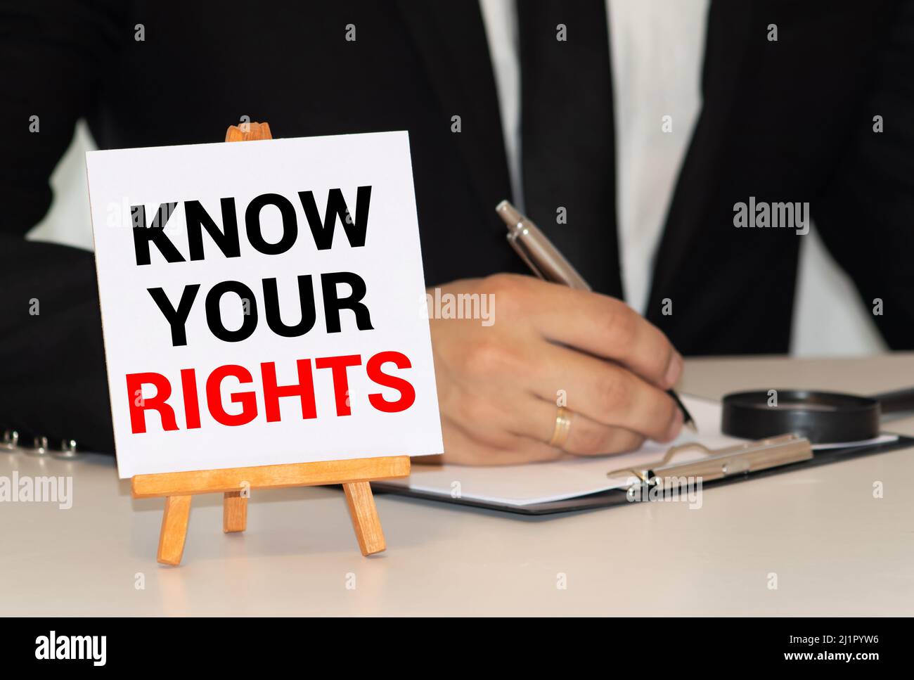 Word text Know your rights on white paper card Stock Photo - Alamy