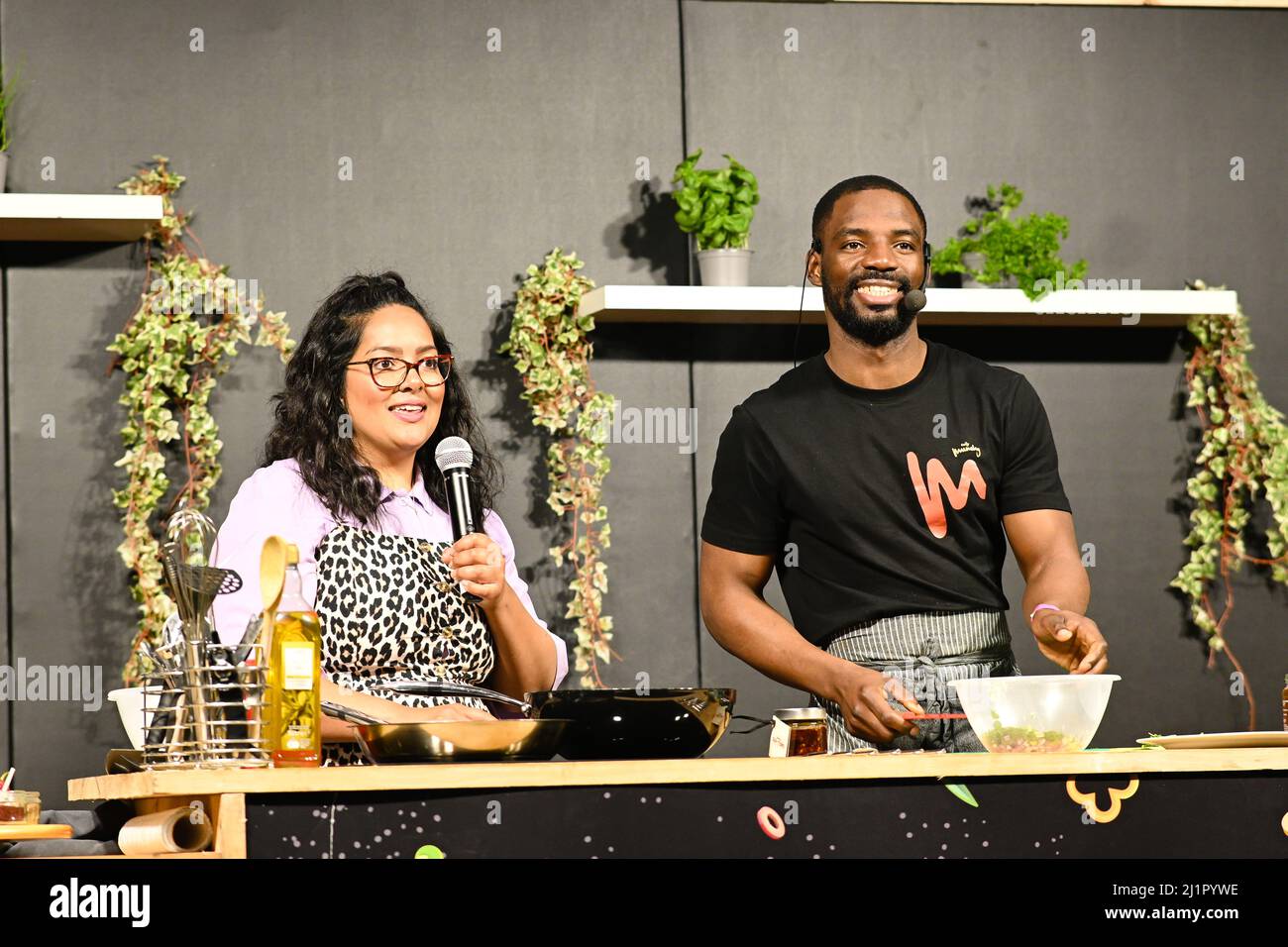 Excel London, London, UK. 27 March 2022. Shelina Permalloo and Cally ...