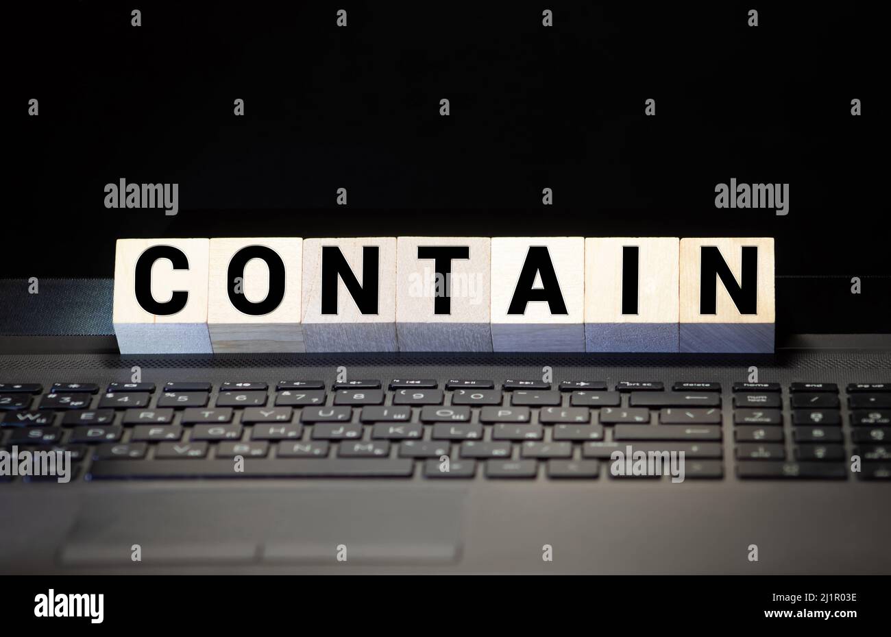 contain word concept on cubes, business concept Stock Photo - Alamy