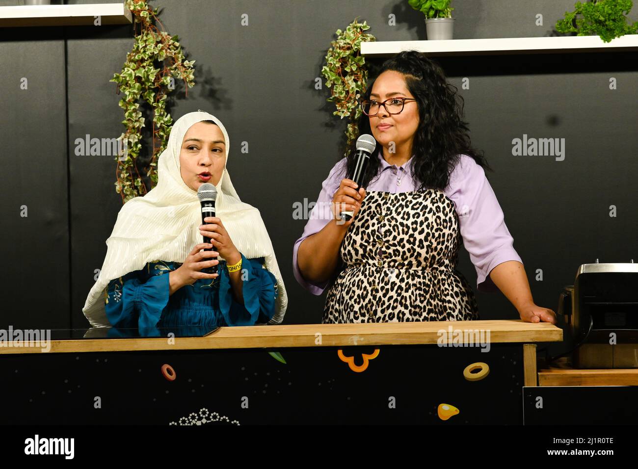 Excel London, London, UK. 27 March 2022. Shelina Permalloo and Dr ...