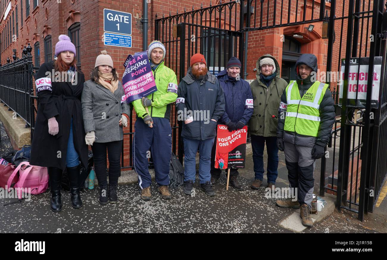 University of Sheffield staff picketing outside the Sir Robert Hadfield ...