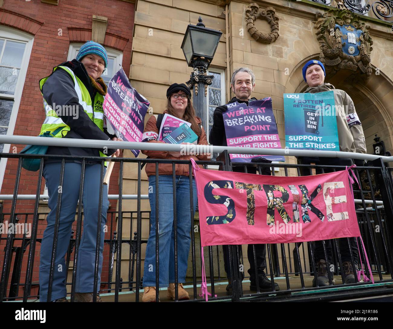 University of Sheffield staff picketing the Sir Frederick Mappin ...