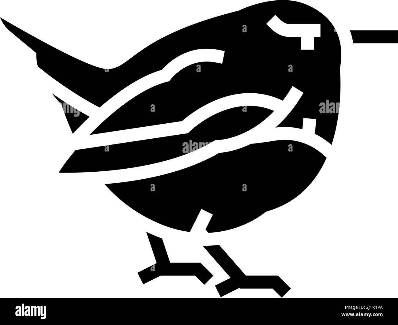 wren bird glyph icon vector illustration Stock Vector Image & Art - Alamy