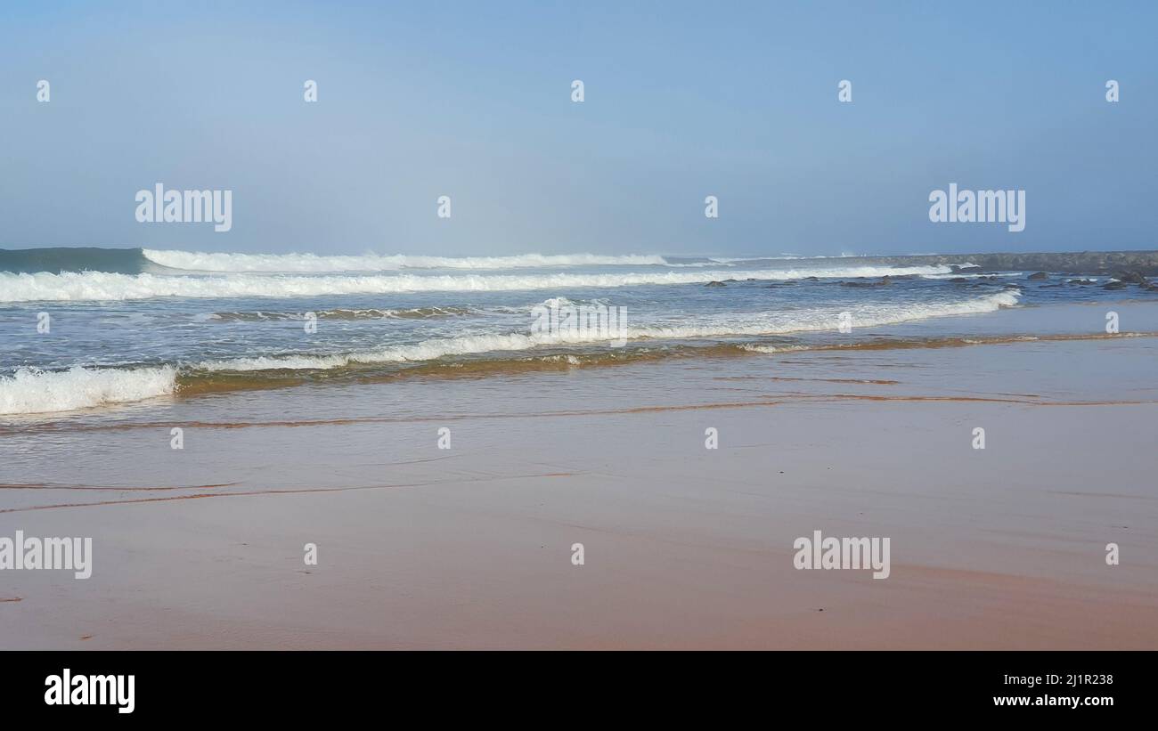 Mist over sea and sand Stock Photo - Alamy