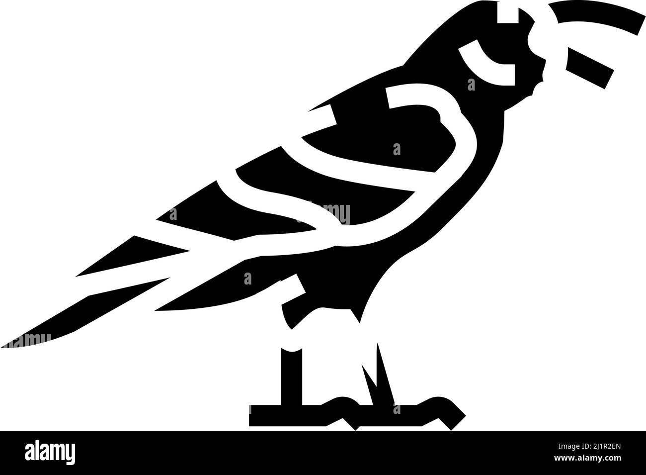 raven bird glyph icon vector illustration Stock Vector Image & Art - Alamy