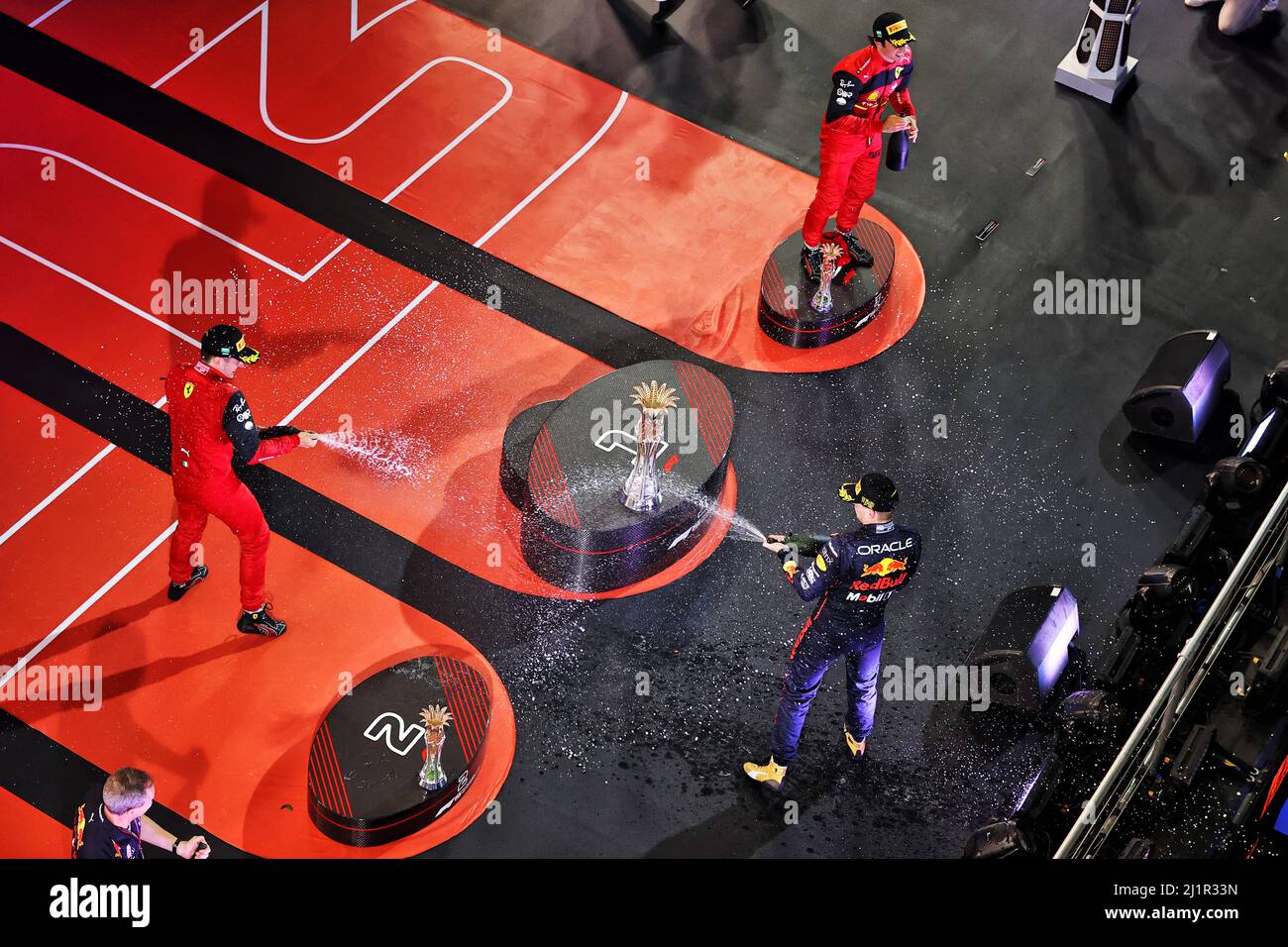 Jeddah, Saudi Arabia. 27th Mar, 2022. The podium (L to R): Charles ...