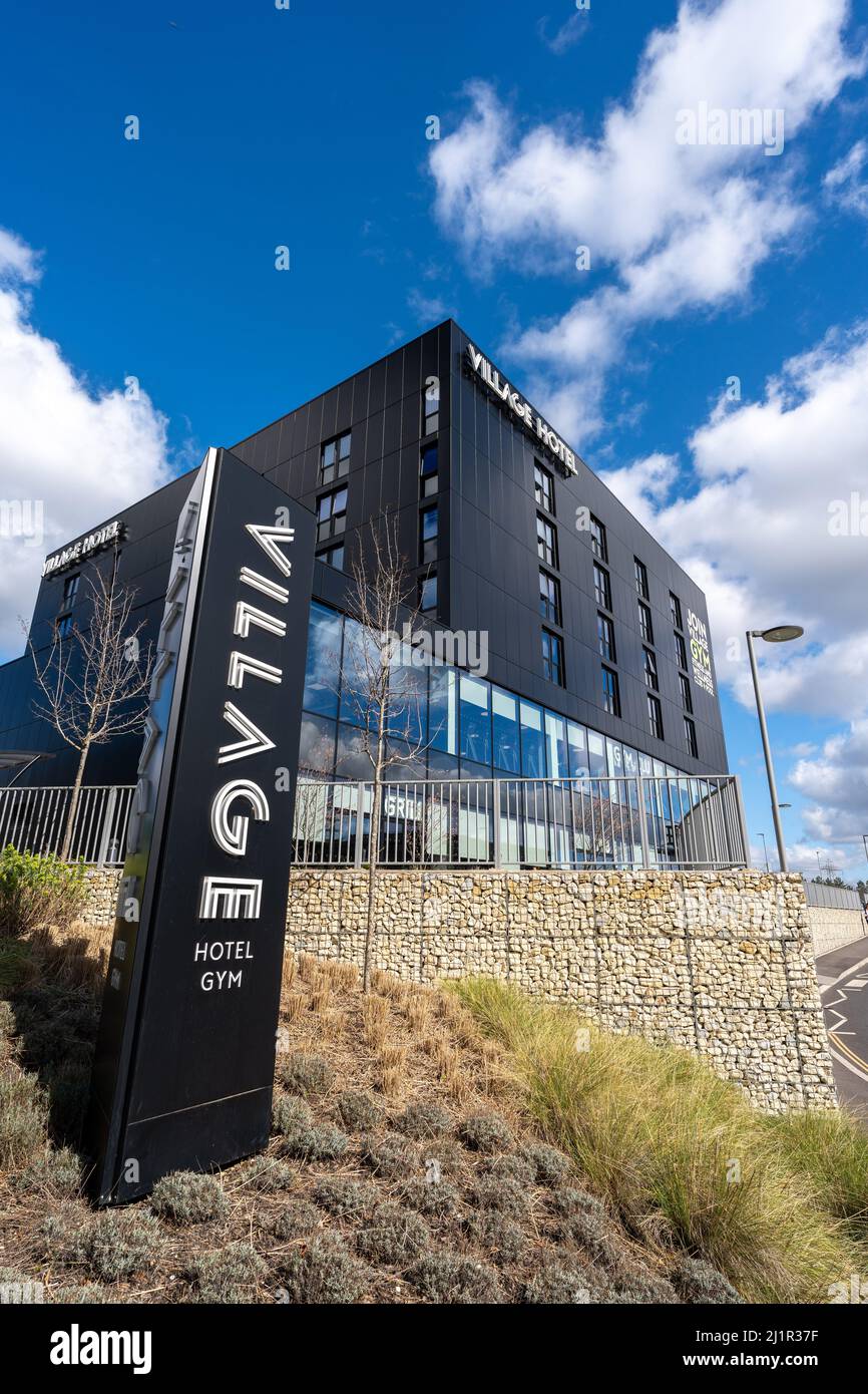 A vertical shot of the Village Hotel and Gym in the Basing View of ...