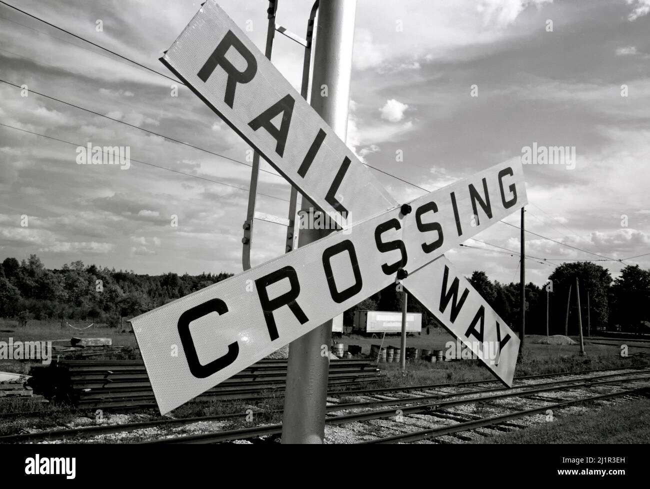 Black and white railway sign hi-res stock photography and images - Alamy