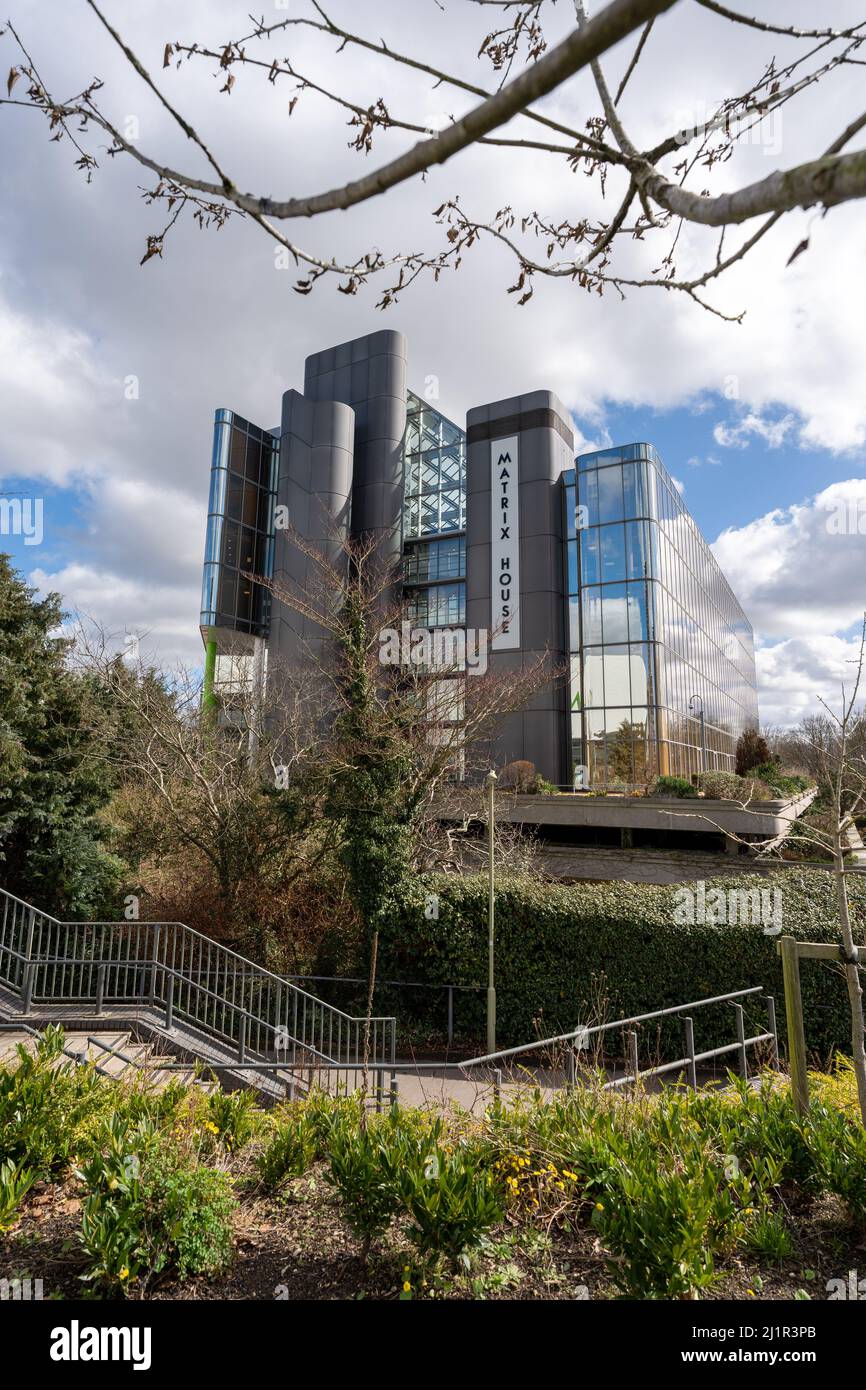 A vertical distant view of the Matrix House property in the Basing View ...