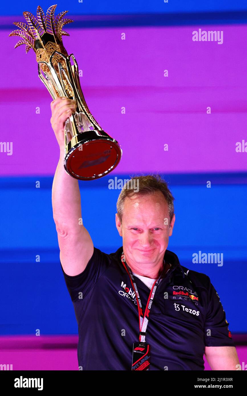 Red bull racing celebrates on podium paul monaghan hi-res stock ...