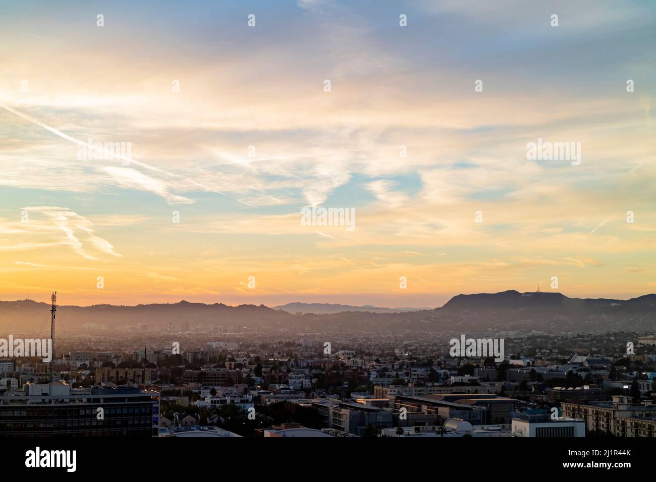 Los angeles aerial over downtown hi-res stock photography and images ...