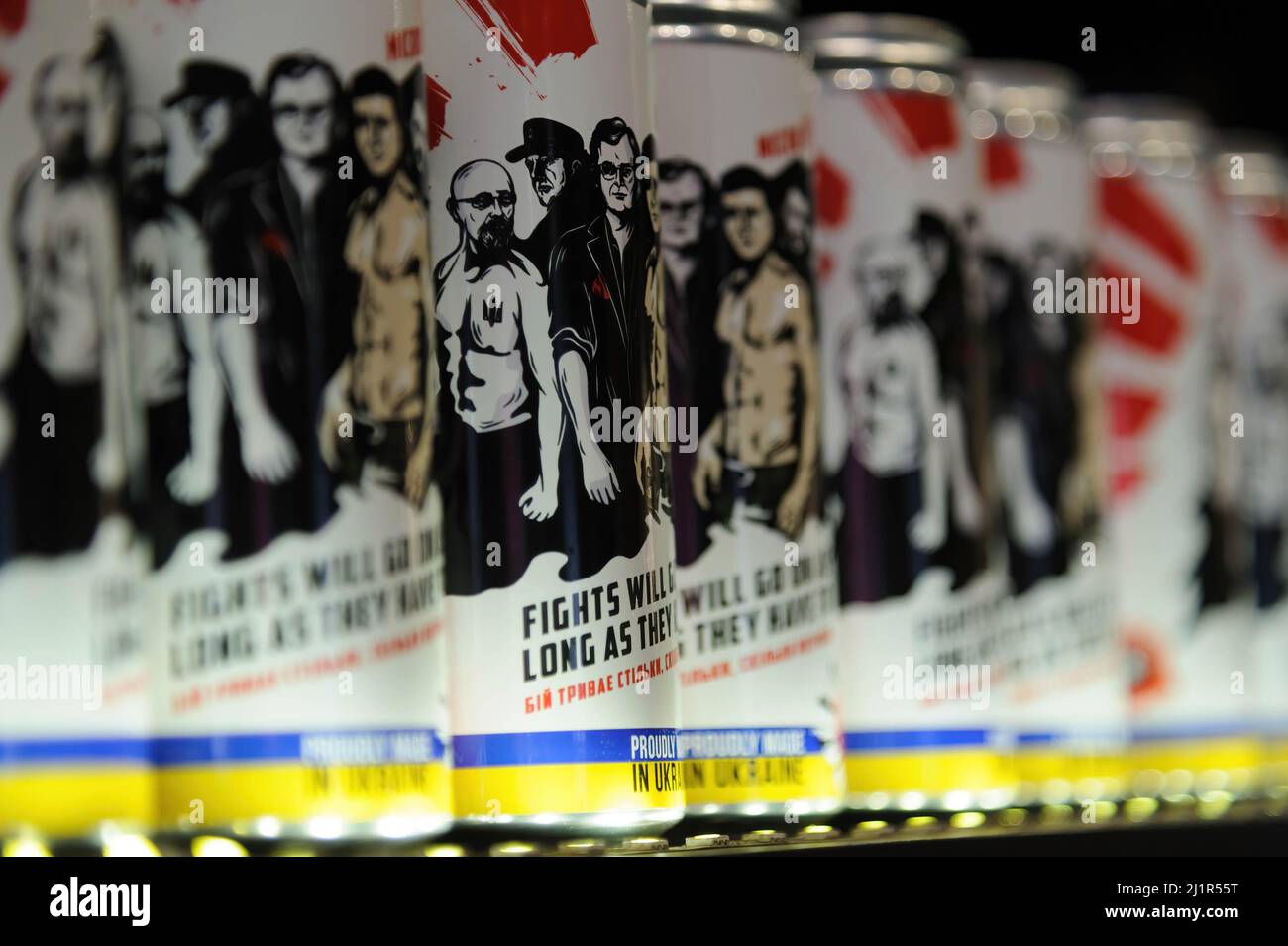In this photo illustration, a new beer produced by the "Pravda Beer ...