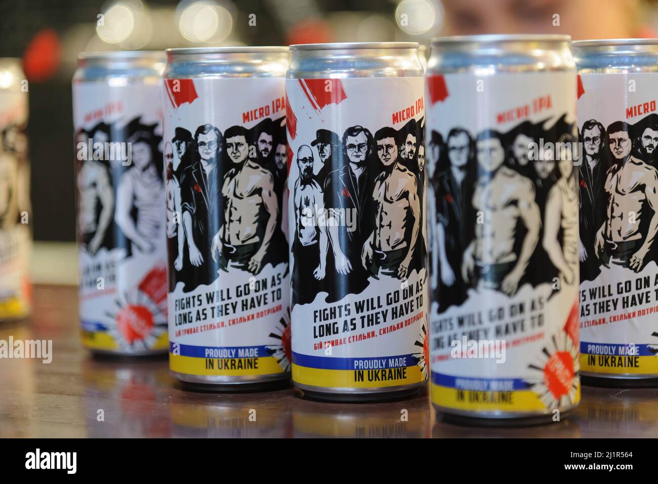 In this photo illustration, a new beer produced by the "Pravda Beer ...