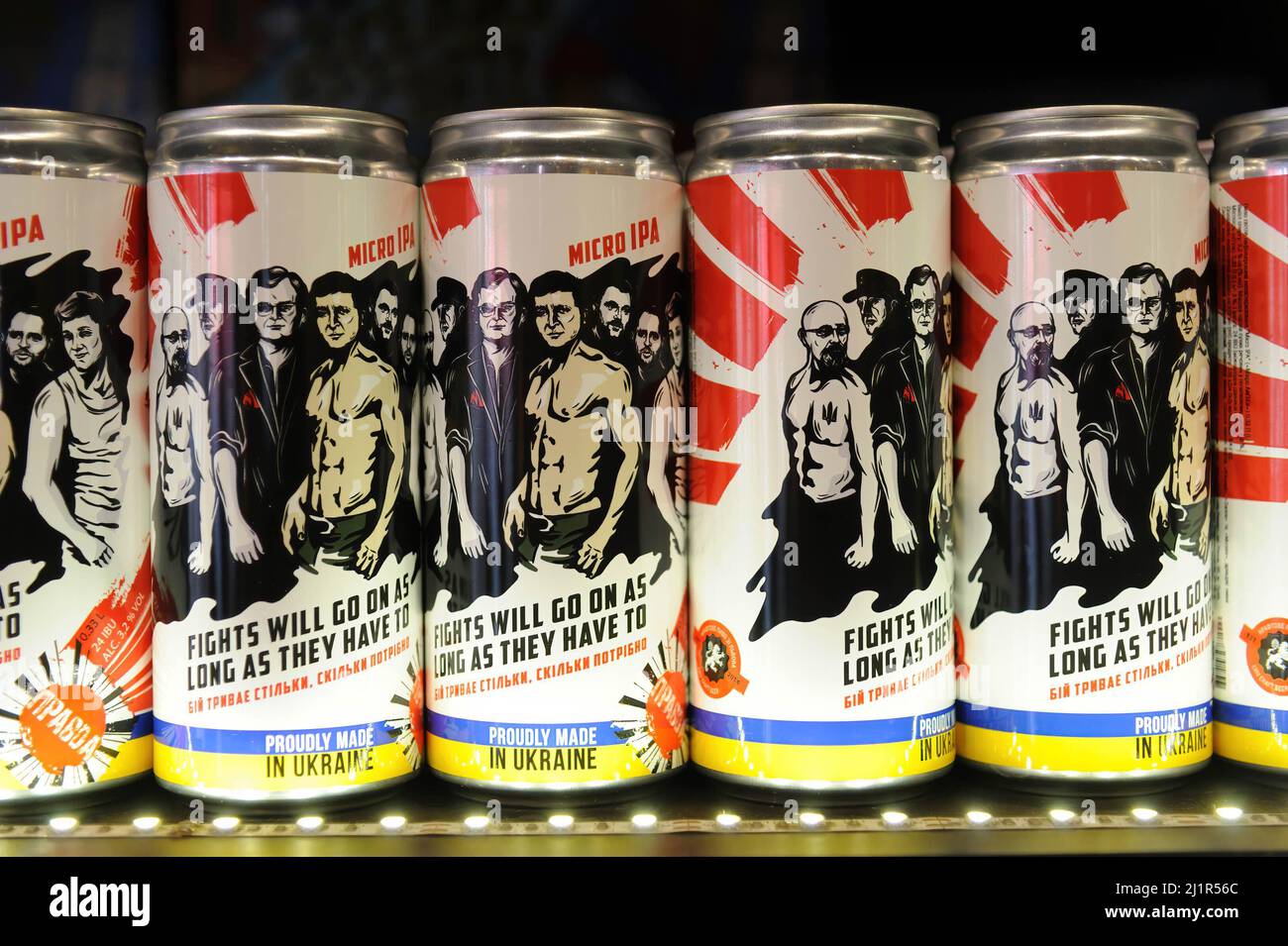 In this photo illustration, a new beer produced by the "Pravda Beer ...