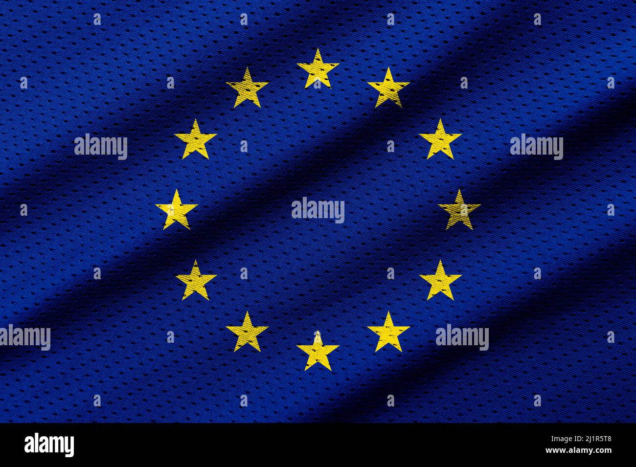 European union flag on texture sports. Horizontal sport theme poster ...
