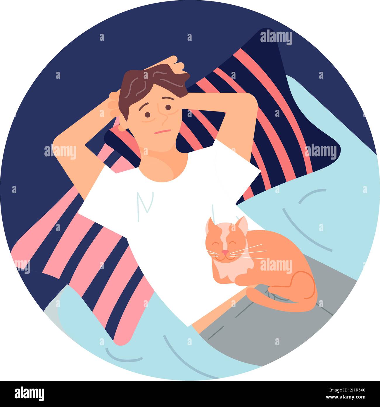 Cartoon man lying on bed hi-res stock photography and images - Alamy
