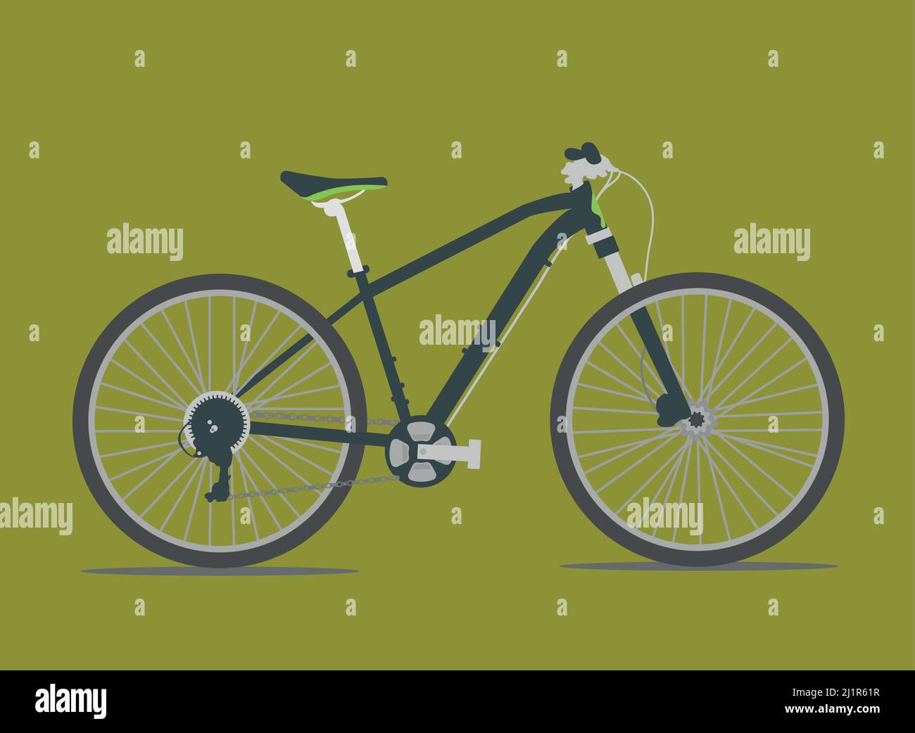 Black mountain bike Stock Vector Images - Alamy
