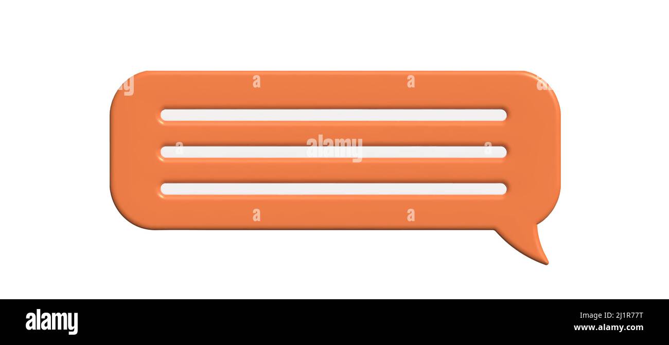 Orange speech bubble 3d isolated on white. 3d vector Stock Vector Image ...