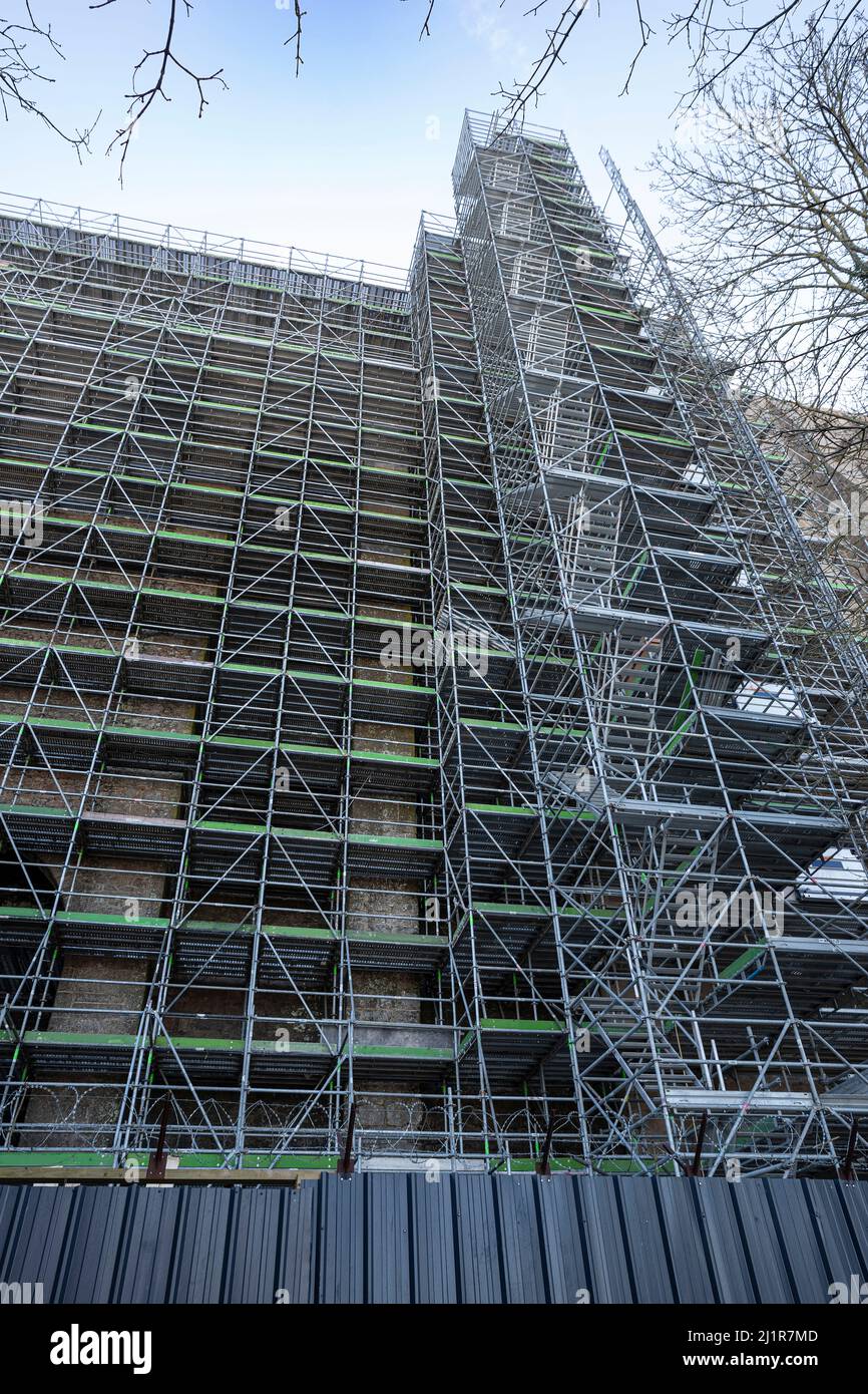 scaffolding on a building for restoration Stock Photo - Alamy
