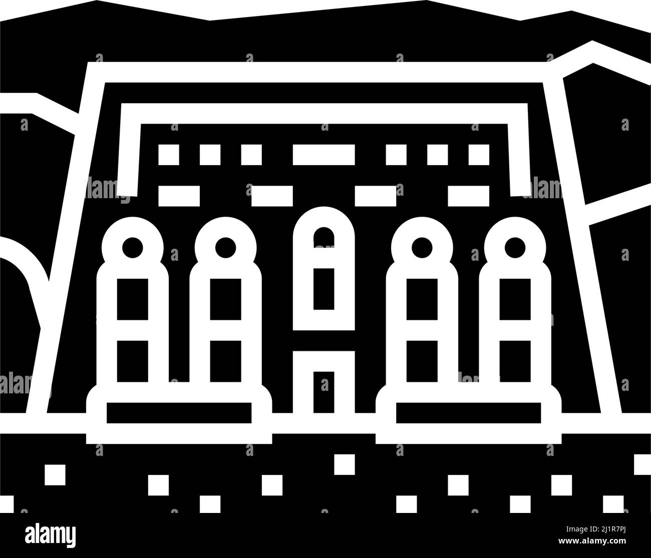 ancient egypt abu simbel glyph icon vector illustration Stock Vector ...