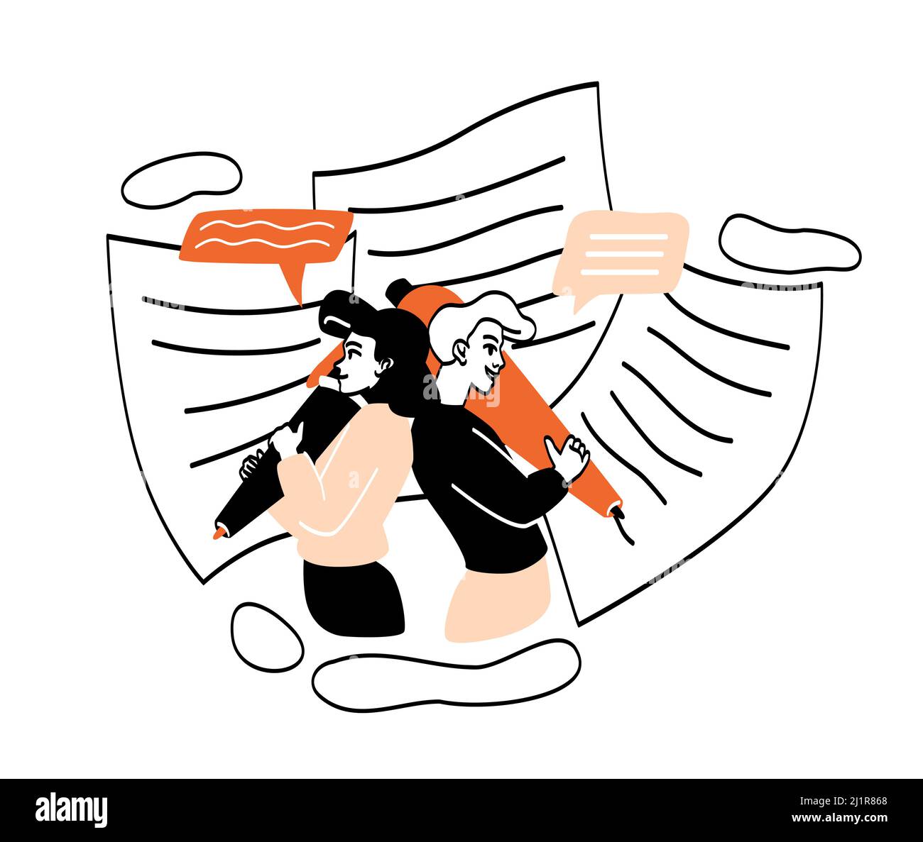 Man woman signing document Stock Vector Images - Alamy