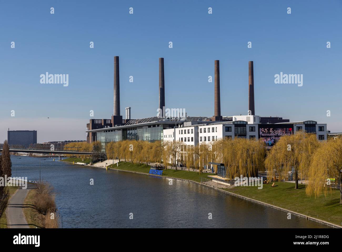 Volkswagen Autostadt -attraction in Wolfsburg on a bright spring day ...