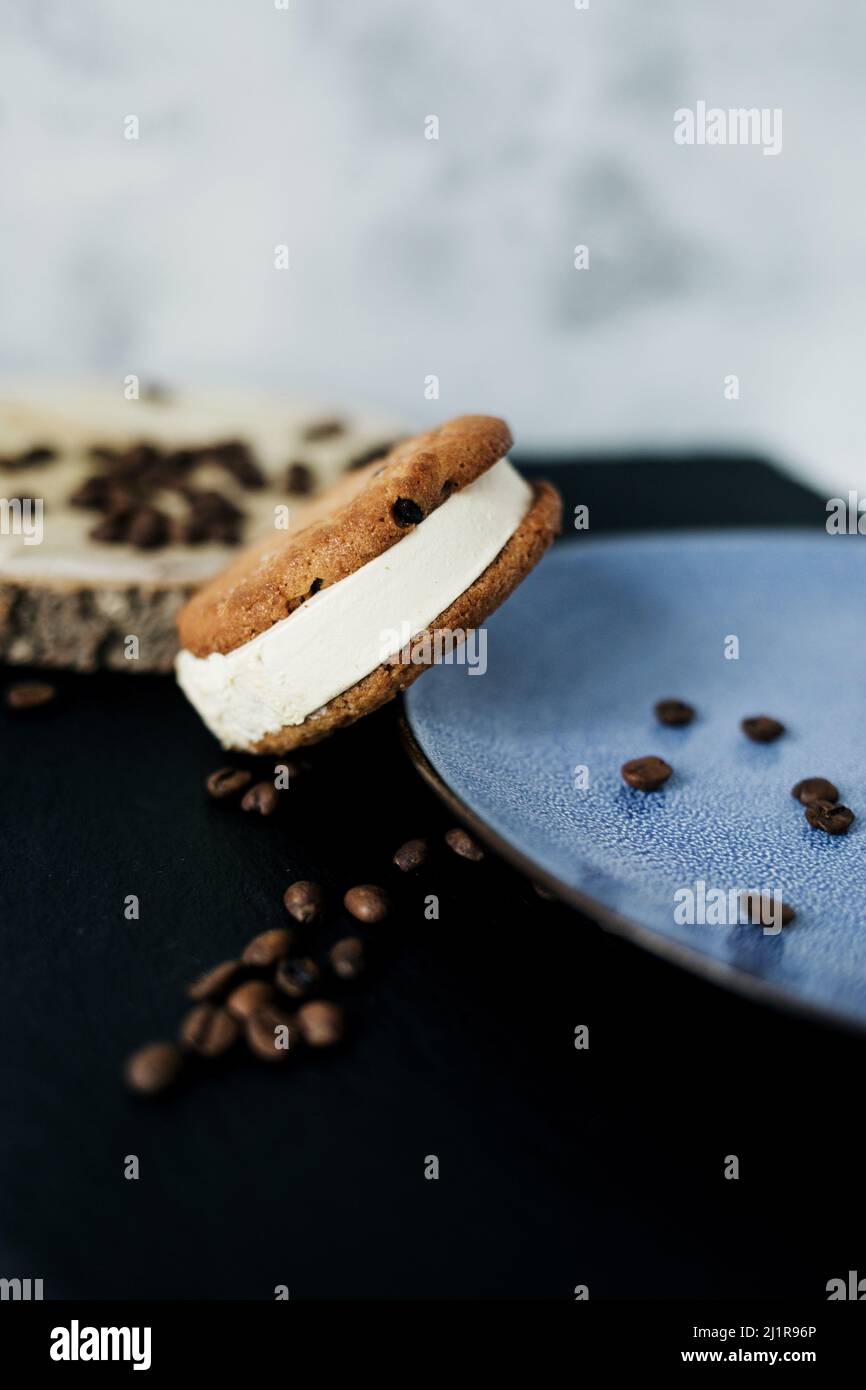 Ice Cream Sandwich. Vanilla ice cream sandwiched between two chip ...