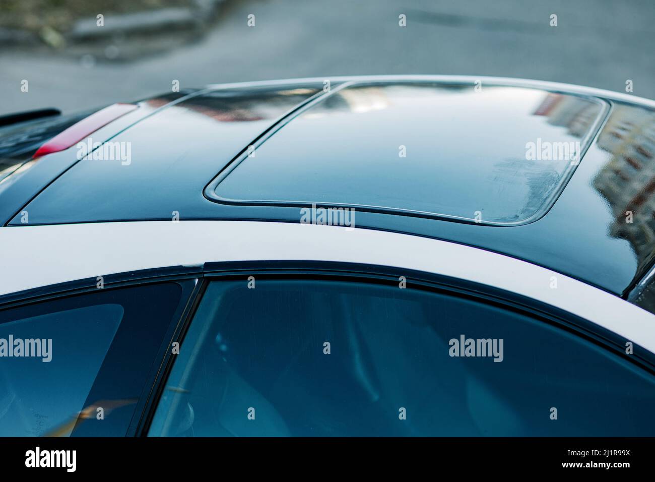 white car roof with sunroof. transport Stock Photo - Alamy