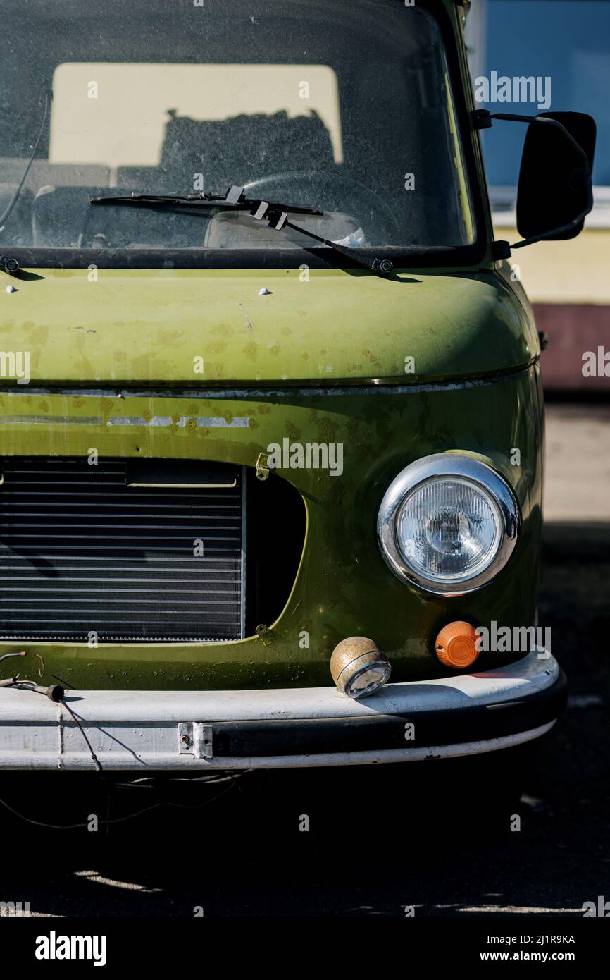 antique vehicle. vintage bus. retro van Stock Photo - Alamy