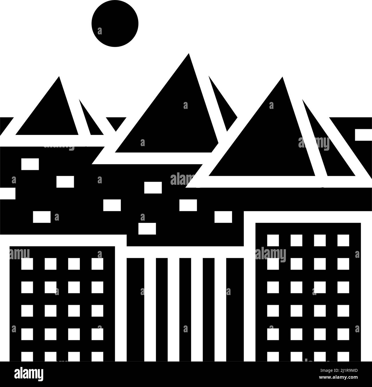 pyramid egypt construction glyph icon vector illustration Stock Vector ...