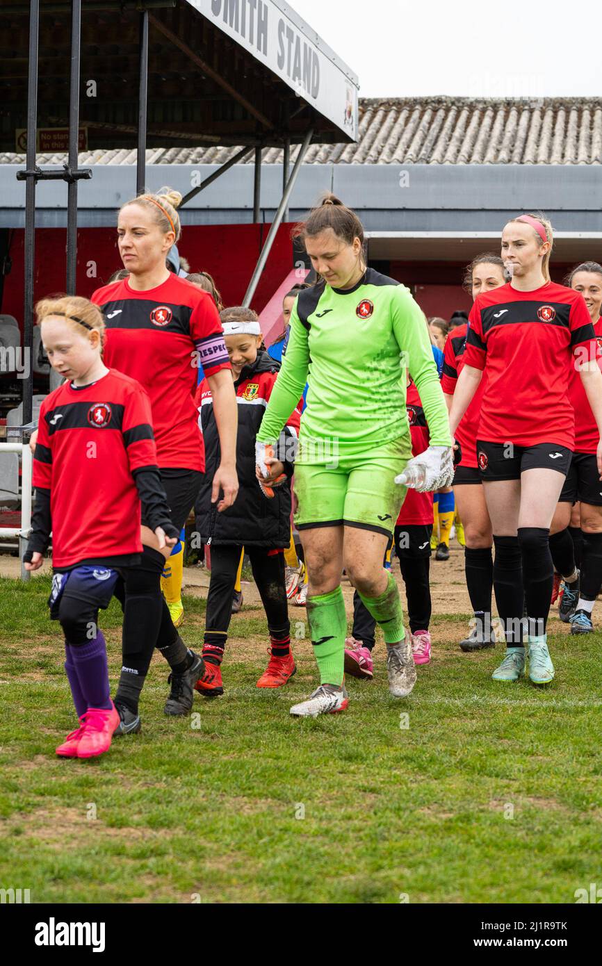 Strood, United Kingdom . 27th Mar, 2022. Gillingham enter the field ...