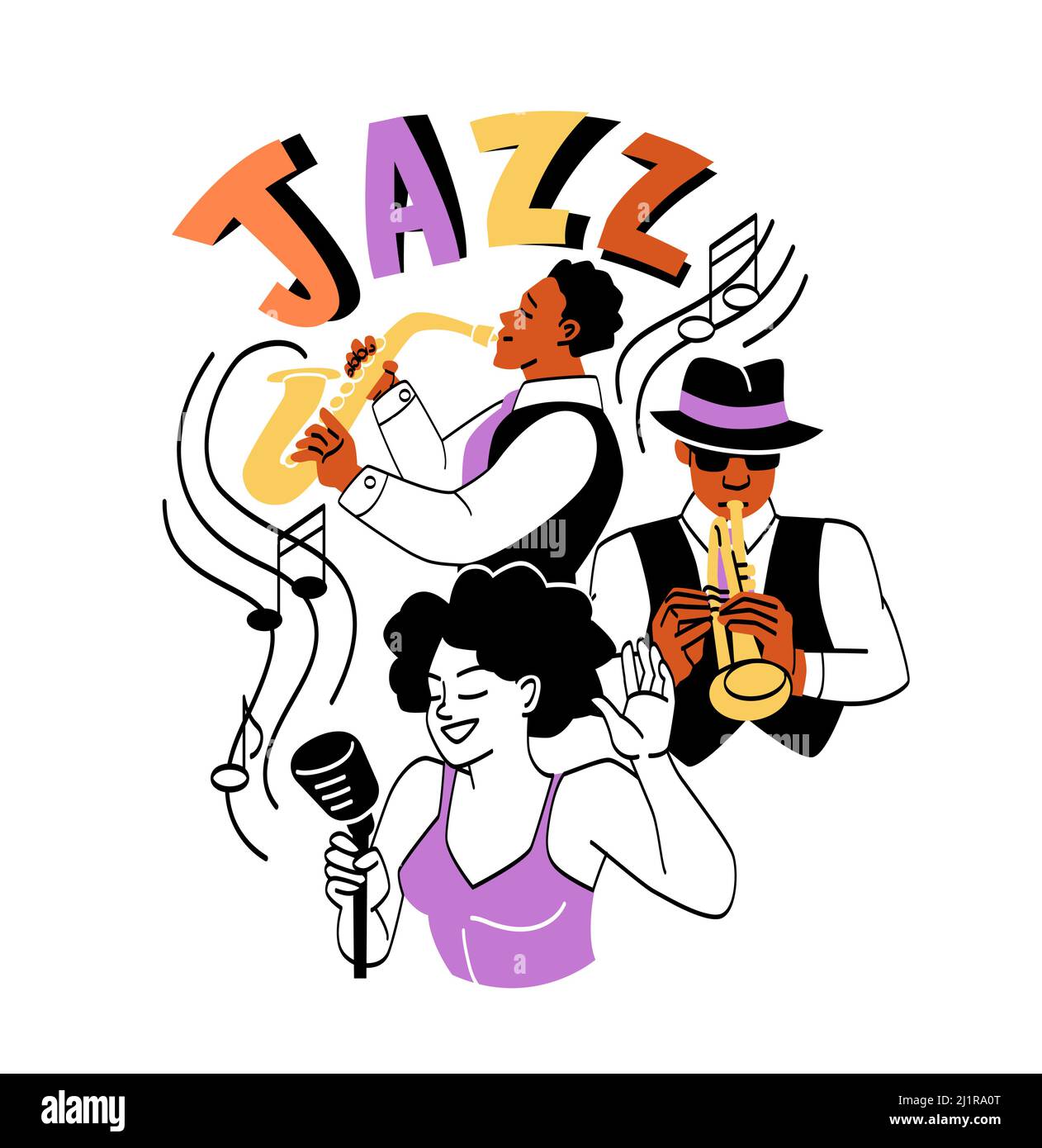 Portrait of music band abstract concept Stock Vector Image & Art - Alamy