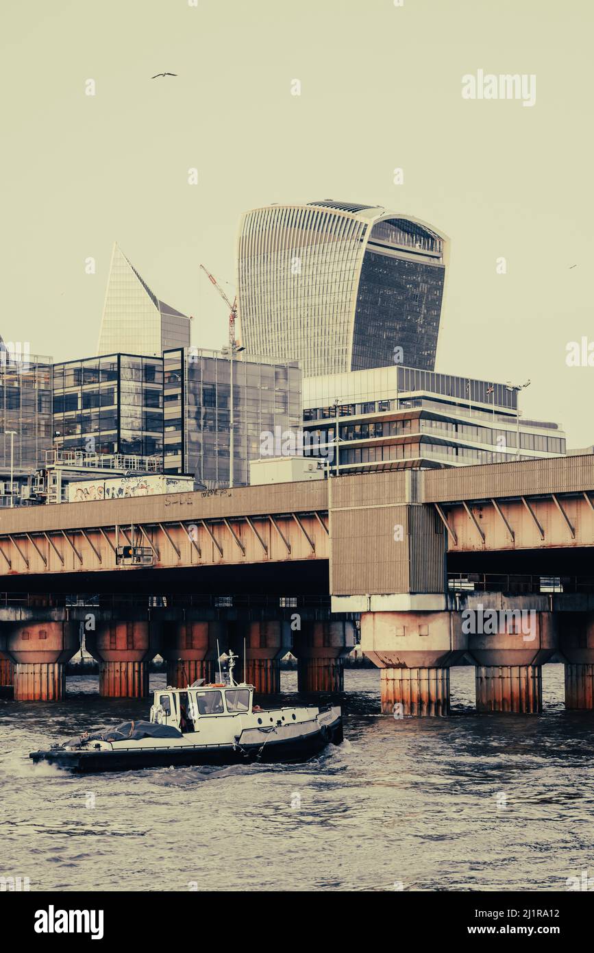 London the City of London Thames and London Bridge and St Pauls Stock ...