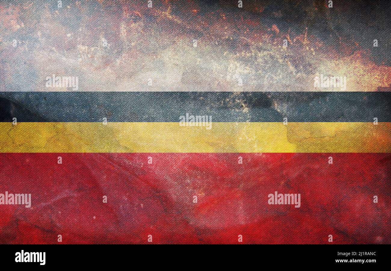 Top view of retro flag Skala, Poland with grunge texture. Polish travel ...