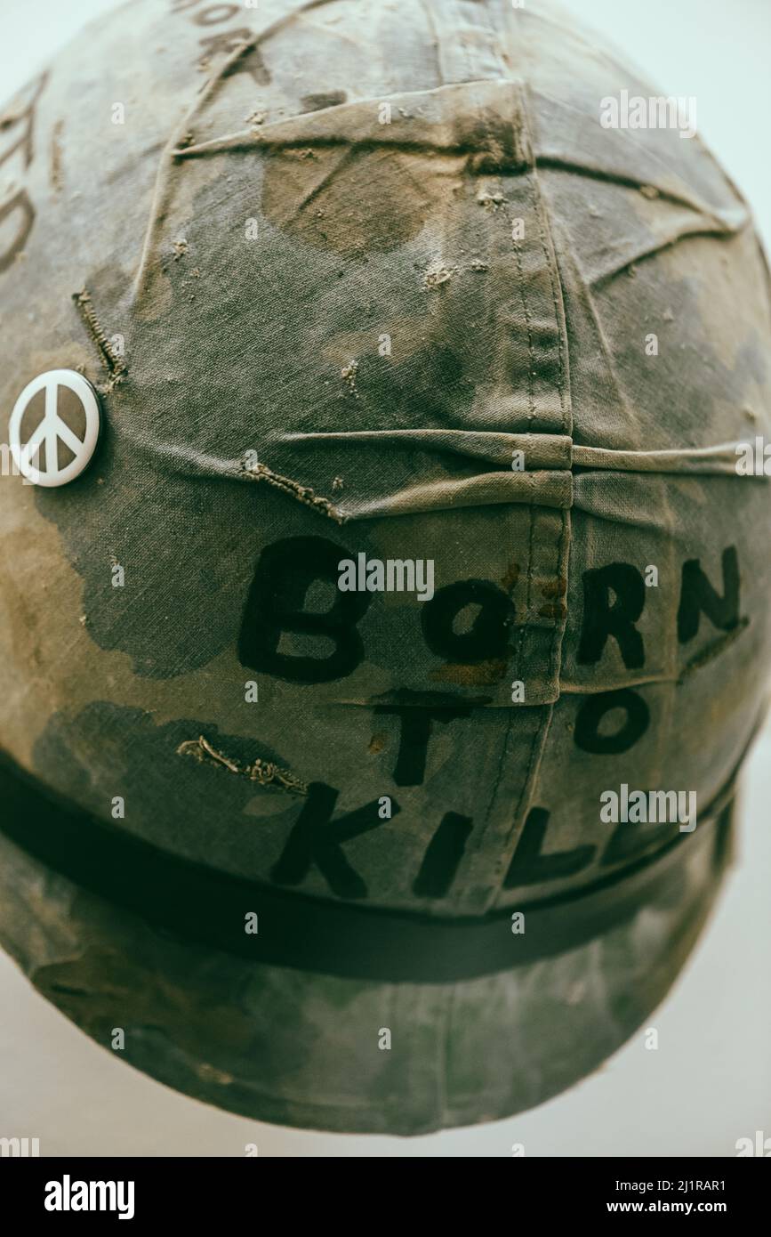 Original helmet from Stanley Kubrick's Full Metal Jacket Stock Photo ...