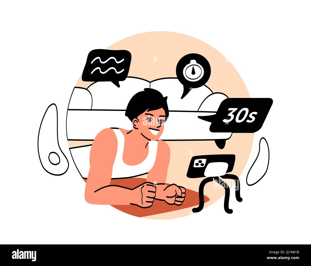 Woman home fitness exercises Stock Vector Images - Alamy