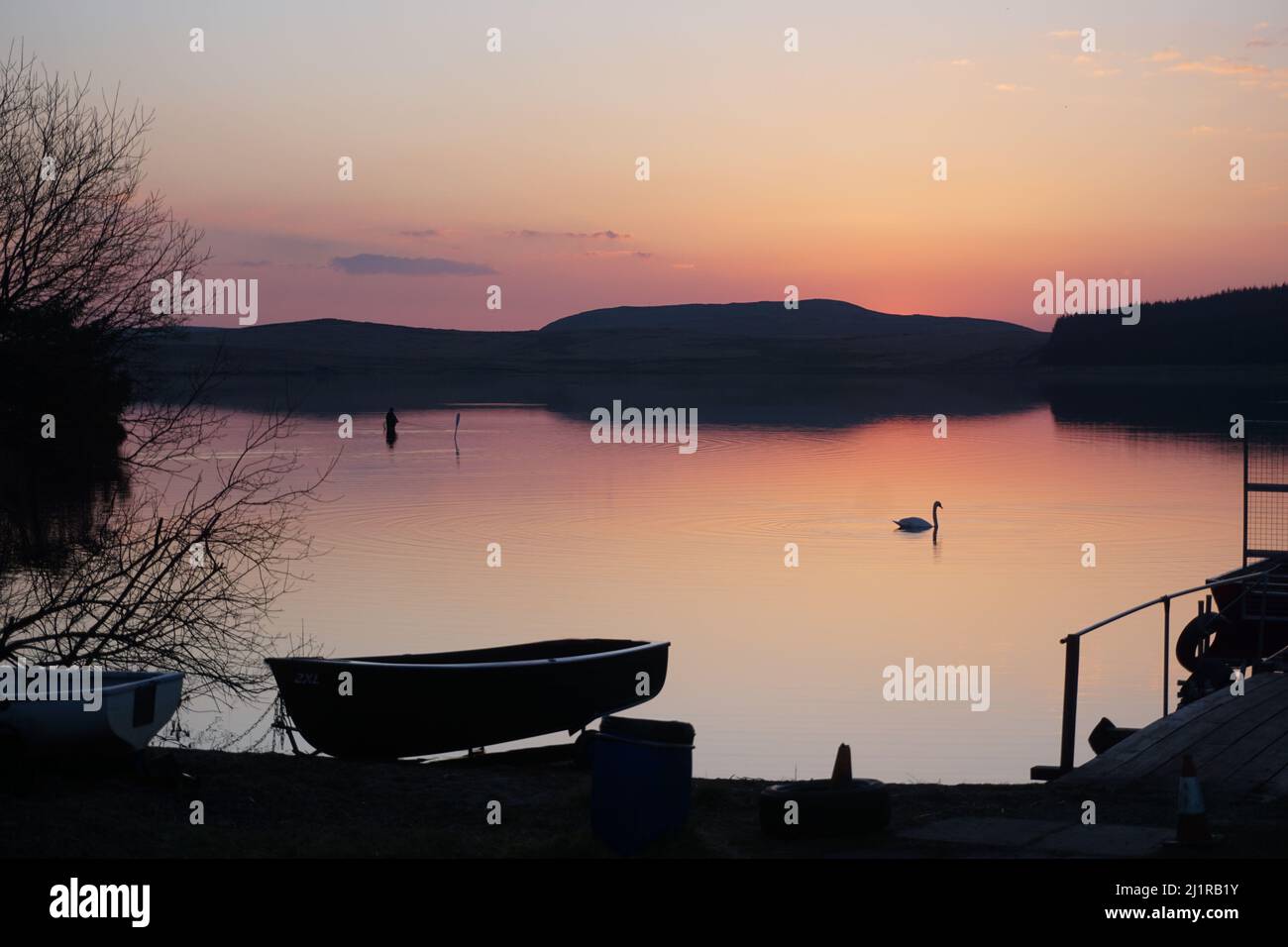 Loch Glow area Perthshire sunset Scotland Stock Photo - Alamy