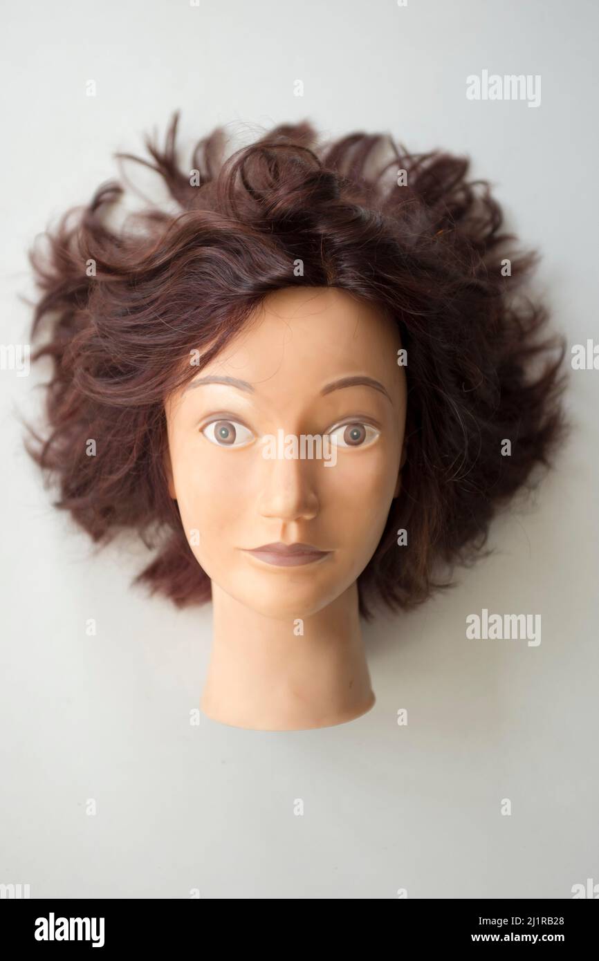 Vintage Hairdressers Head Model Manneqion Stock Photo - Alamy