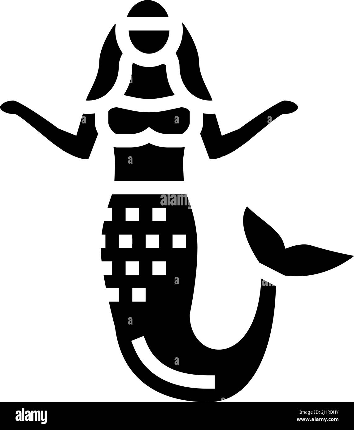 mermaid fairy tale glyph icon vector illustration Stock Vector Image ...