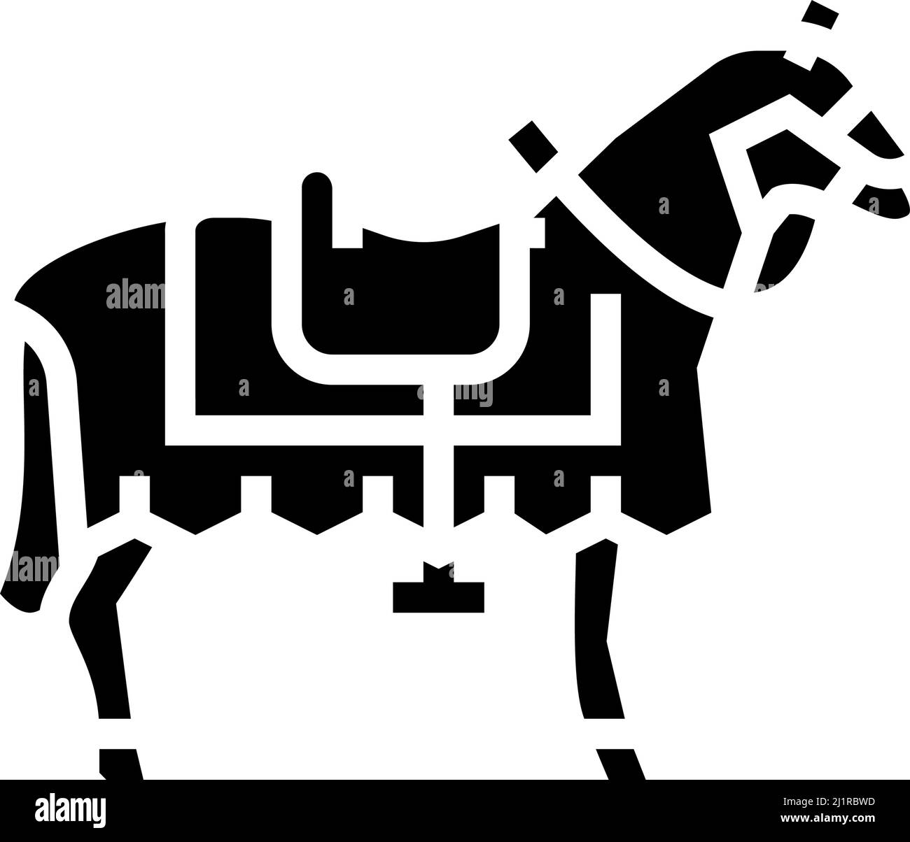knight horse animal glyph icon vector illustration Stock Vector Image ...
