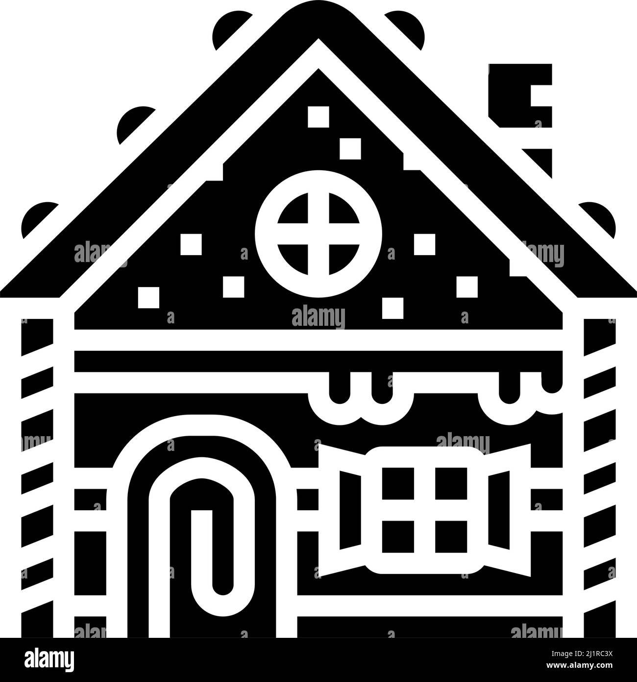 gingerbread house glyph icon vector illustration Stock Vector Image ...