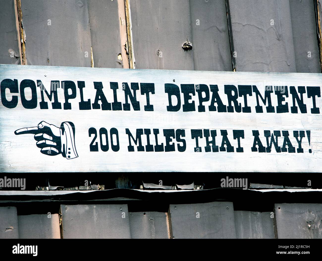 The complaint department sign hi-res stock photography and images - Alamy