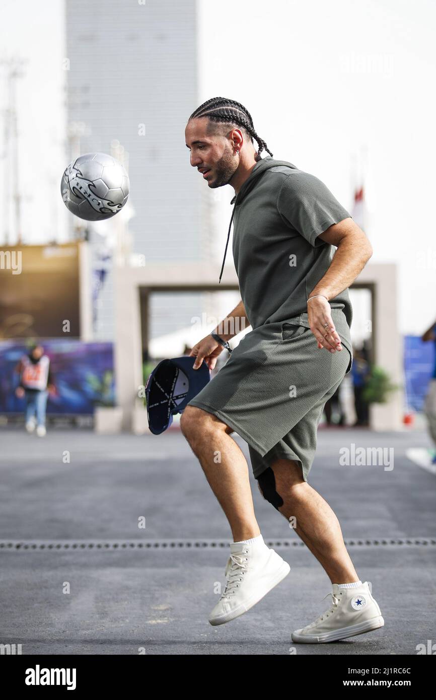Sean Garnier, French footballer and freestyle artist, portrait during ...