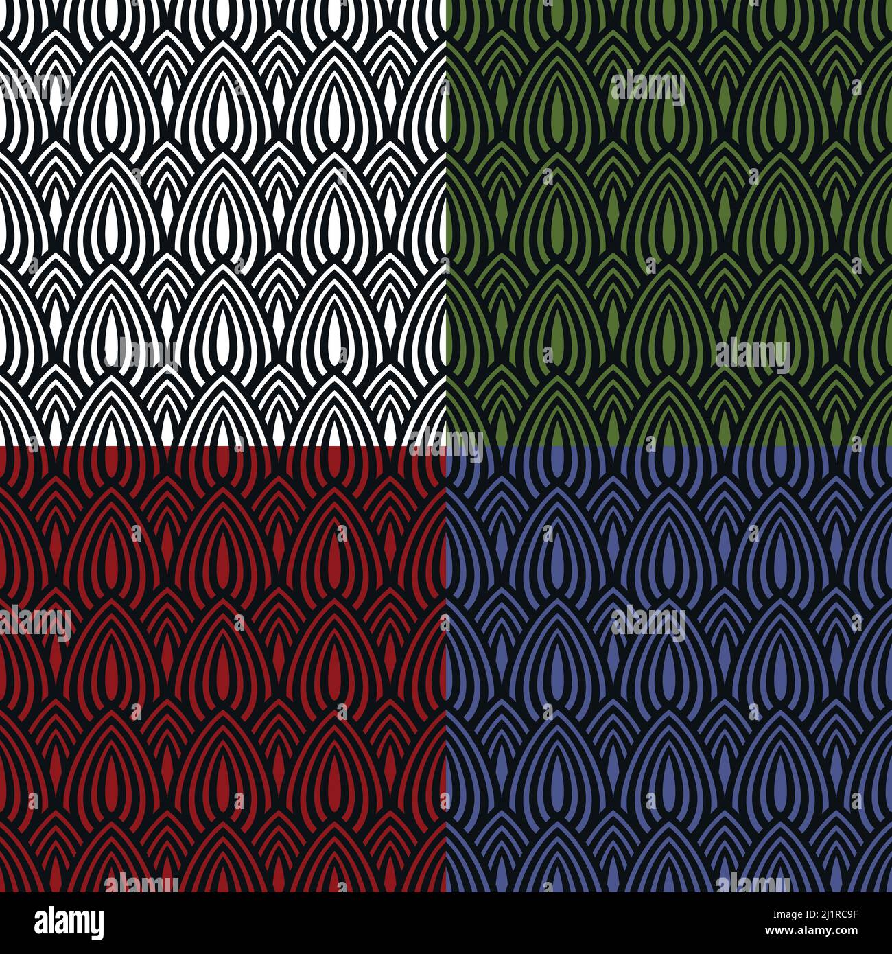 Set of abstract colored seamless patterns. Vector illustration Stock ...