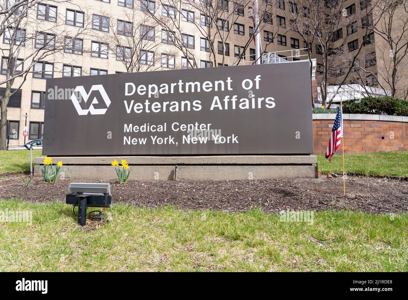 NEW YORK, NEW YORK - MARCH 27: New York's VA Medical Centers sign seen ...