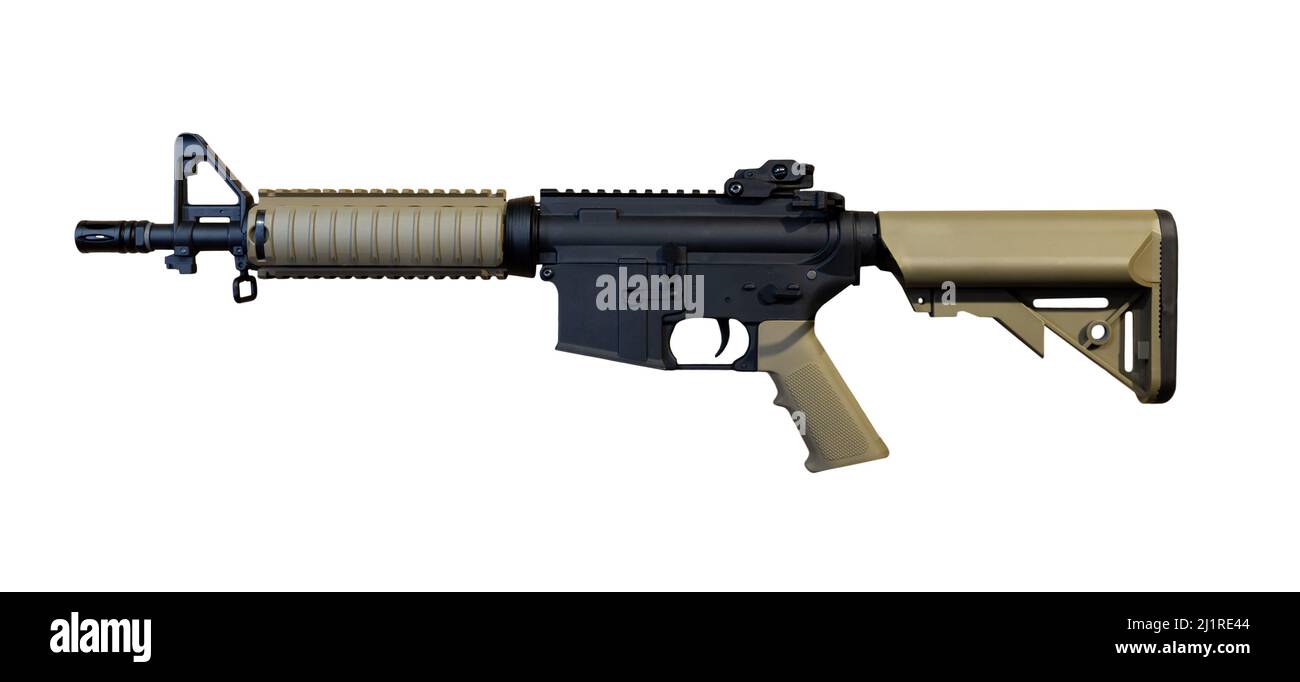 Assault rifle isolated over white background Stock Photo - Alamy