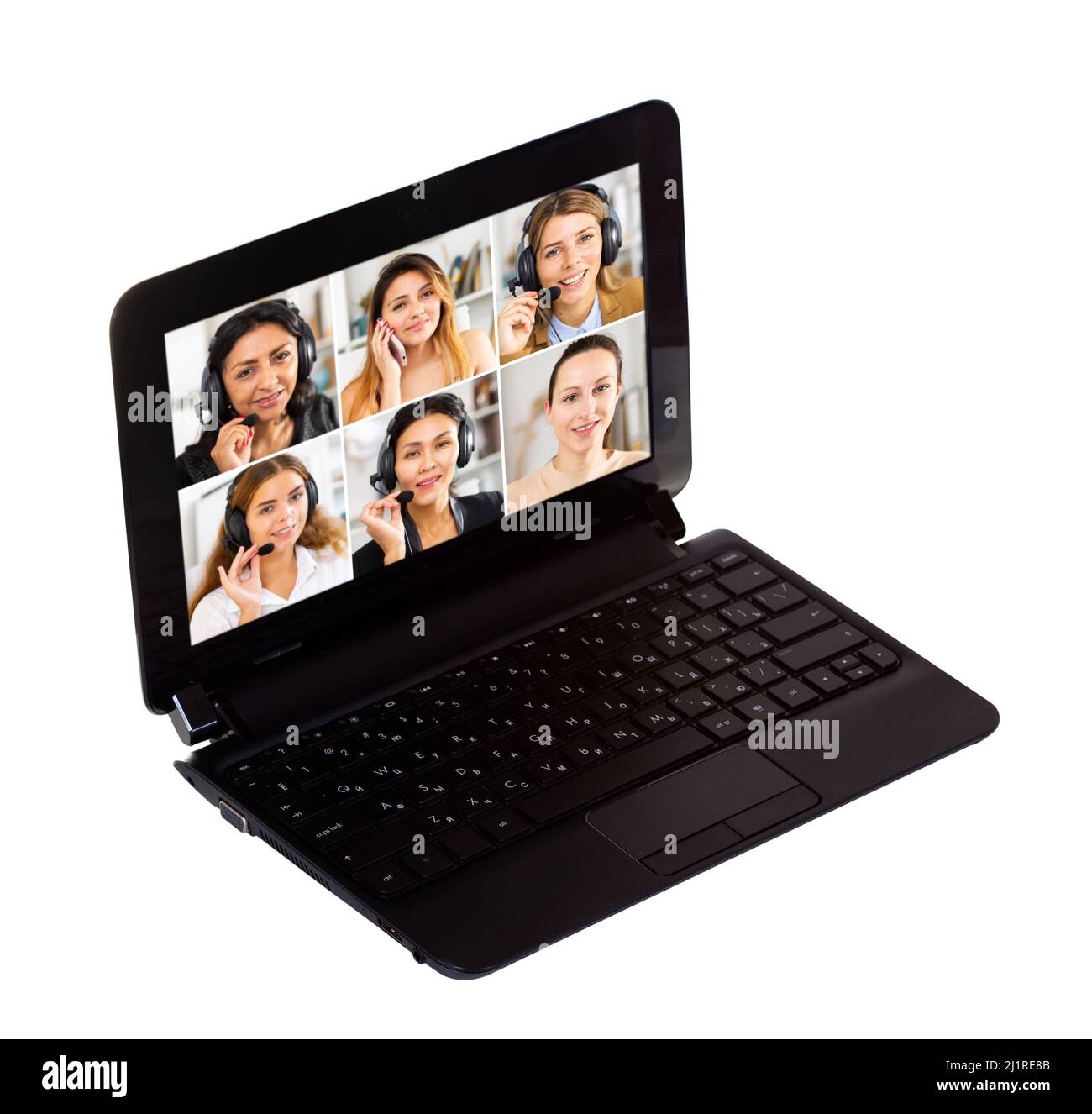Professional woman participating in video hi-res stock photography and ...