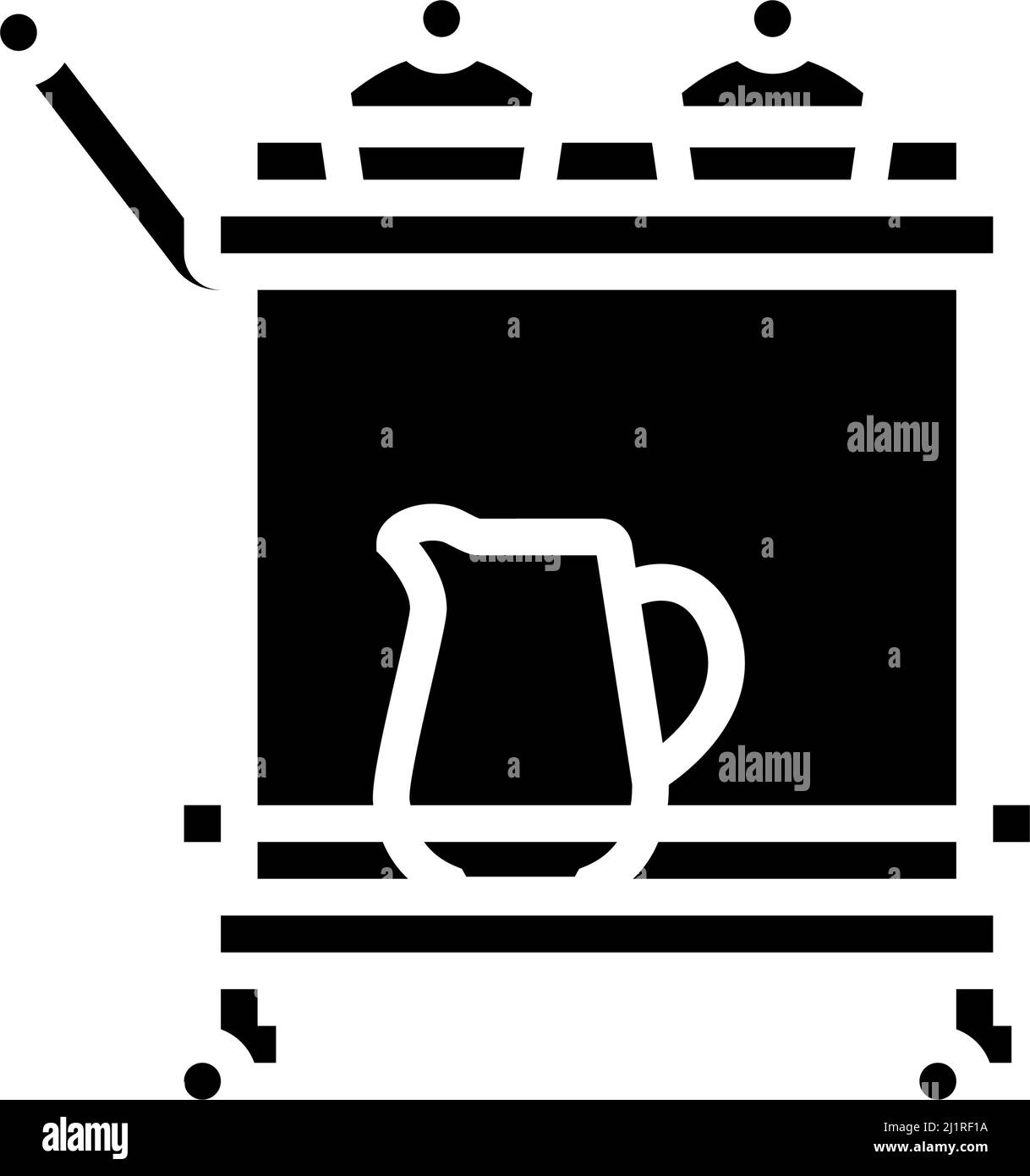trolley bar cart glyph icon vector illustration Stock Vector Image ...