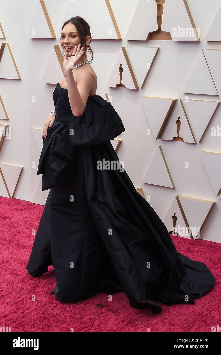 Maddie Ziegler walking on the red carpet at the 94th Academy Awards ...