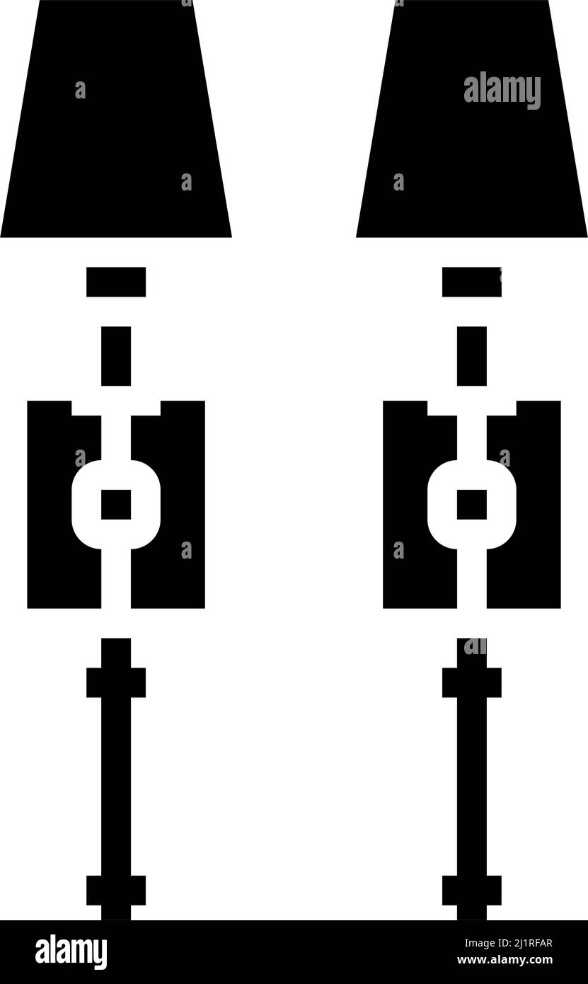 wall sconce set glyph icon vector illustration Stock Vector Image & Art ...